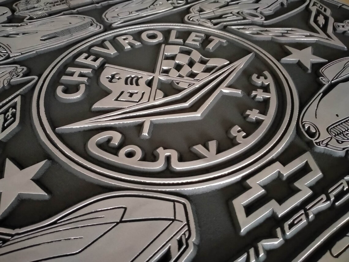 Chevrolet Corvette Plaque - SVG, DXF, EPS File - Etsy