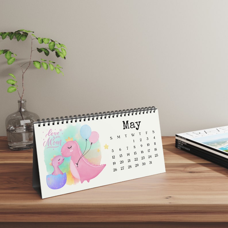 2026 Watercolor Dinosaur Desk Calendar – Dino Lover Gift, Homeschool ...