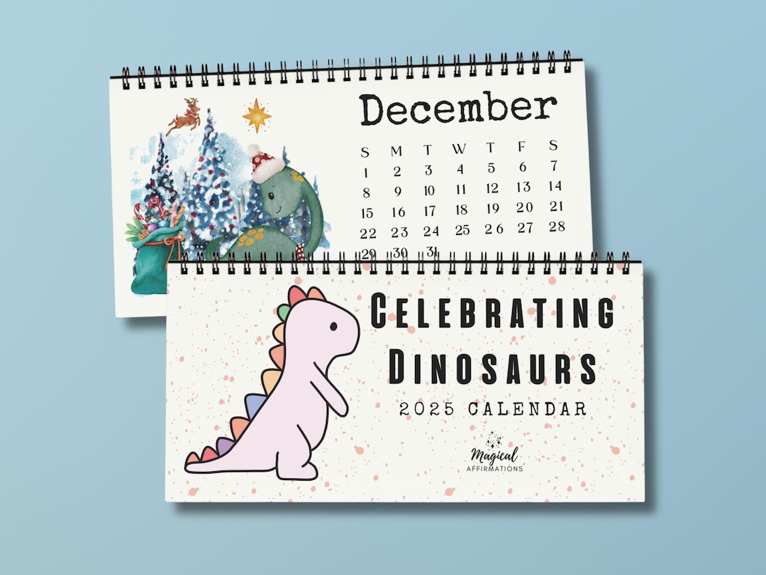Cute Dinosaur Desk Calendar for Kids, 2025 Dino Desk Calendar, Calendar ...