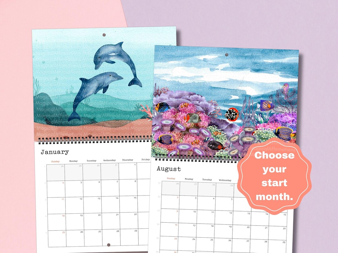 Ocean Calendar for Kids • Sea Creatures Academic Calendar • Custom ...