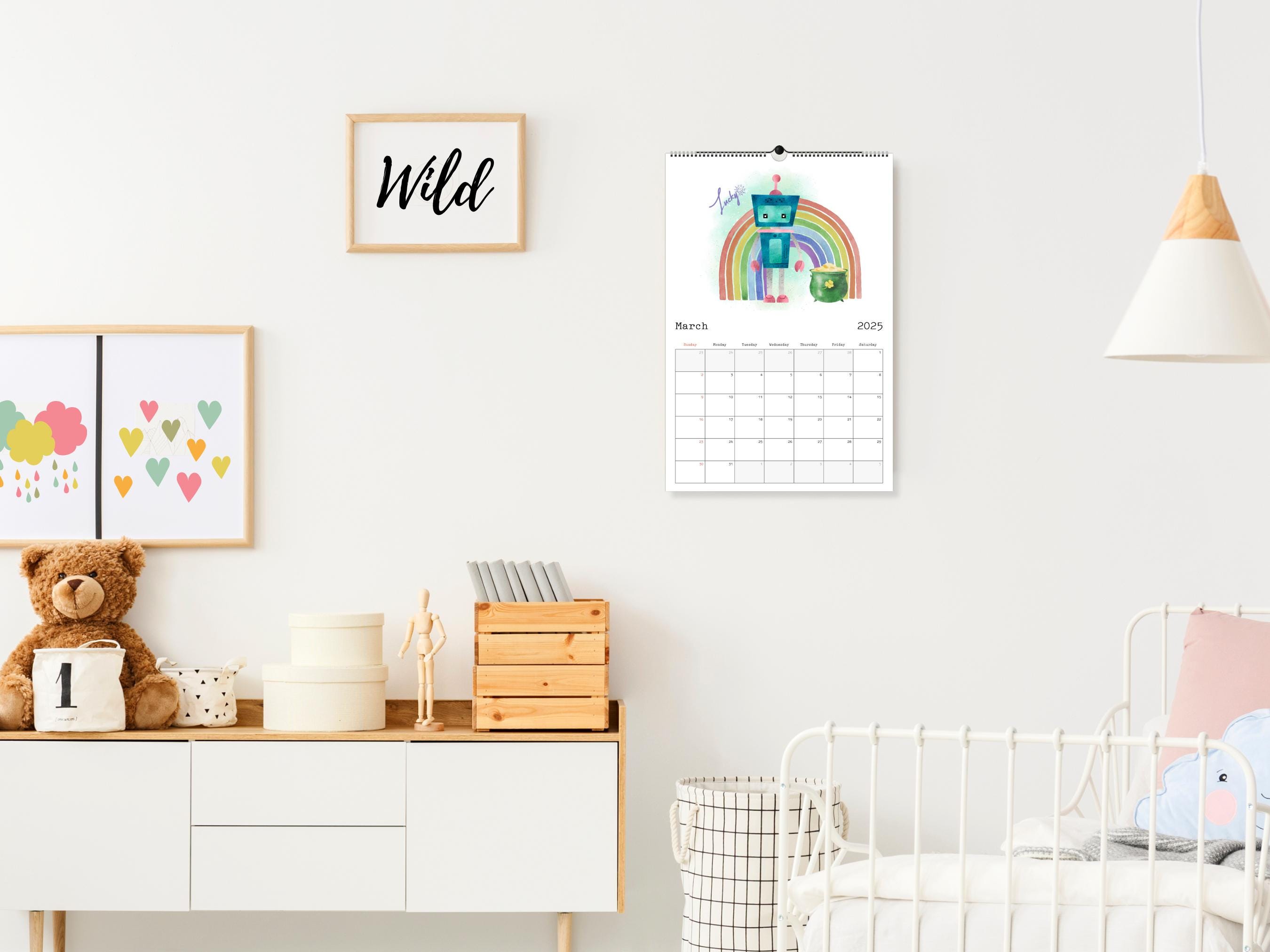Watercolor Robots Calendar - Robot Lover STEM Gift for Kids - Back to ...