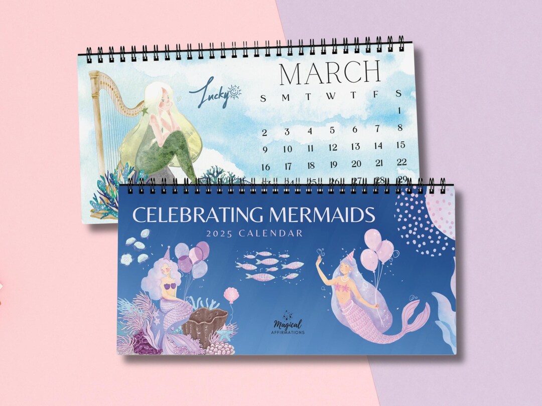 2025 Mermaids Desk Calendar, Kids Mermaid Calendars for Girls, Cute ...