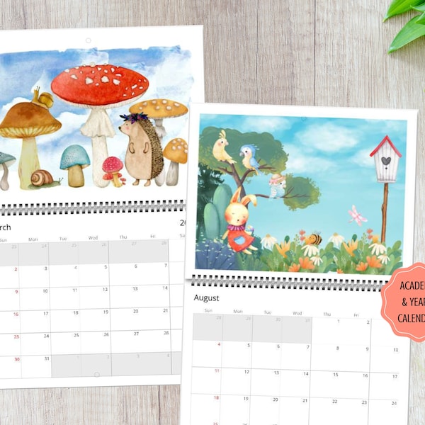 Whimsical Animal Calendars - Etsy