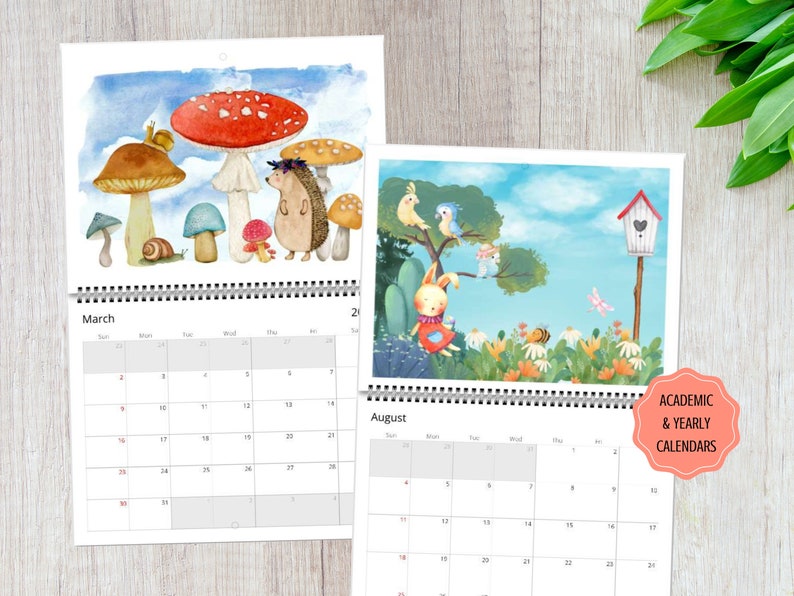 Whimsical Animals 2026 Wall Calendar • Kids Classroom & Homeschool ...