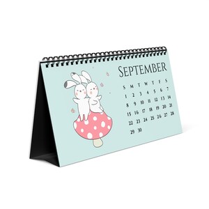 Cute Rabbits Desk Calendar, Kids 2024-2025 Academic Student Rabbit ...
