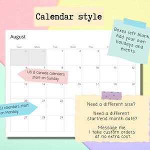 2025–2026 Cute Animal Calendar for Kids • Minimalist Cartoon Animal ...