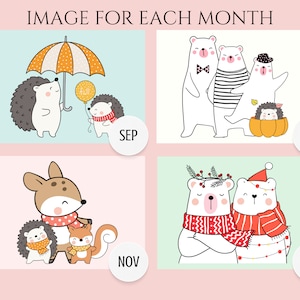 2025–2026 Cute Animal Calendar for Kids • Minimalist Cartoon Animal ...