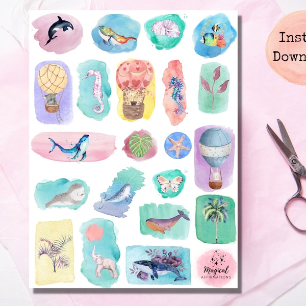 Sea Creatures Cut Print - Etsy