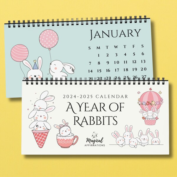 Cute Calendar 2024 Rabbit - Etsy