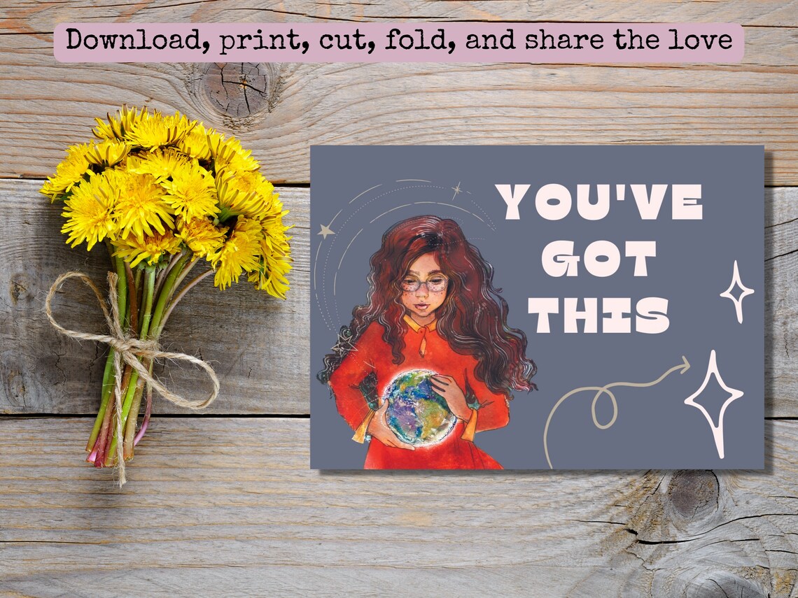 Printable Encouragement Greeting Card 7x5 Downloadable - Etsy