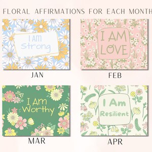 2025 Floral Affirmations Wall Calendar, I AM Mantras for Girls, Growth ...