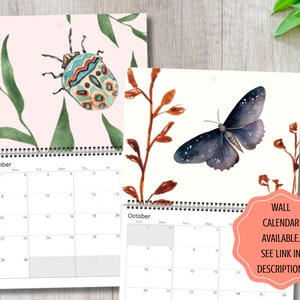 2024-2025 Watercolor Insects Desk Calendar, Student Academic Calendars ...