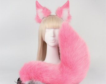 Pink Fox Tail - Etsy