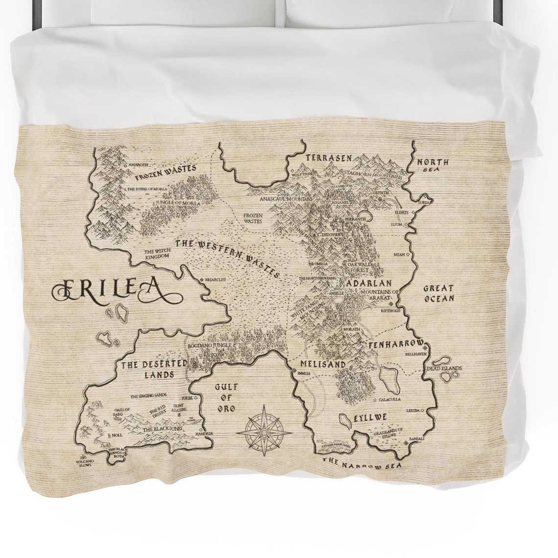 Throne of Glass Map Book Lovers Blanket Erilea Map Sarah J Maas ACOTAR ...