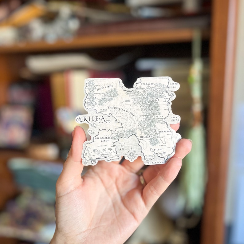 Throne of Glass Sticker Sarah J Maas Merch Erilea Map Kindle Stickers ...