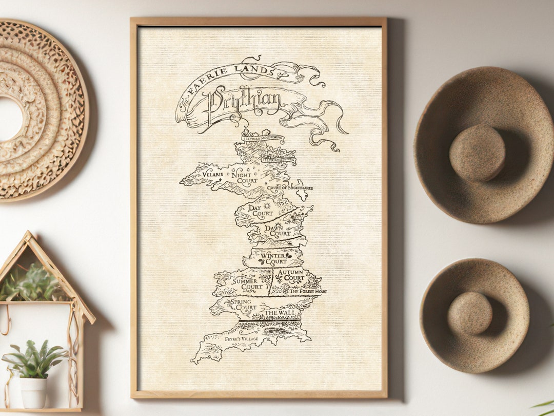 ACOTAR Merch Prythian Map Sarah J Maas Velaris Poster Booktok Feyre ...