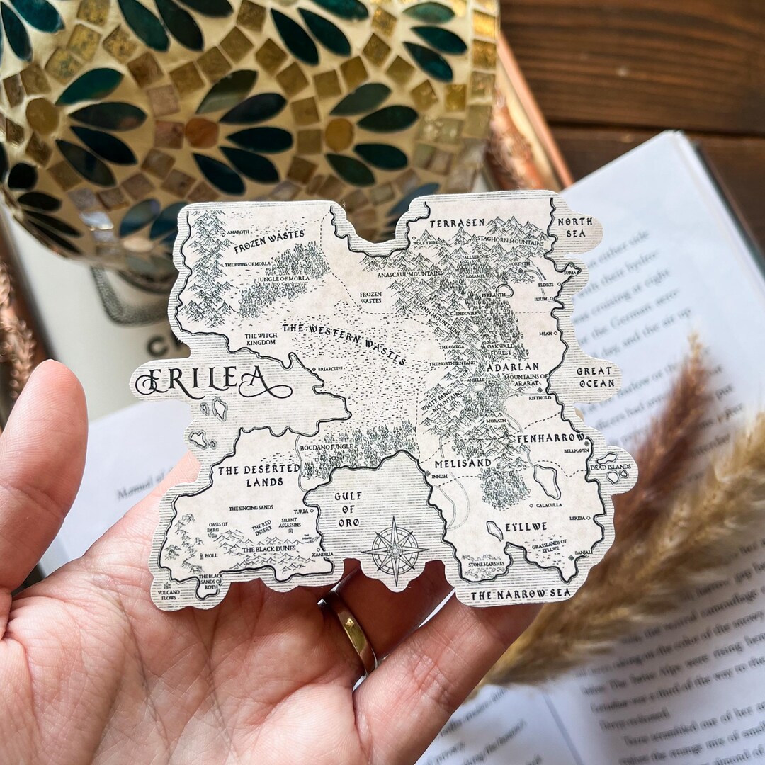 Throne of Glass Sticker Sarah J Maas Merch Erilea Map Kindle Stickers ...