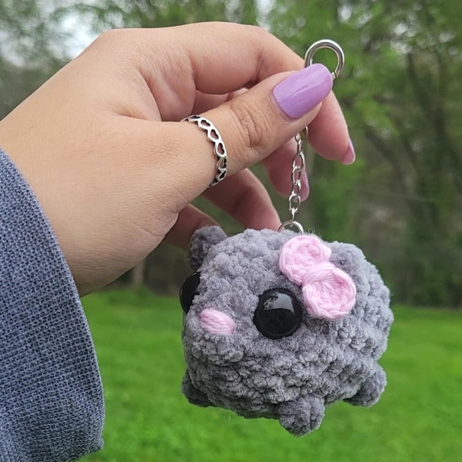 Sad Hamster Meme Crochet Keychain | Tiktok Coquette Pink Bow Hamster - Etsy