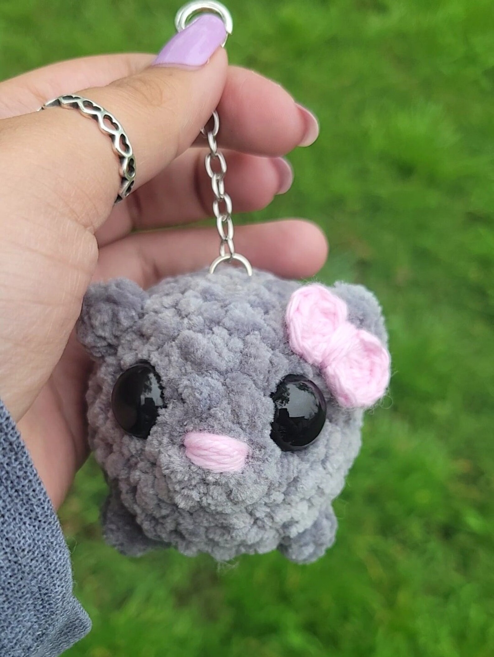 Sad Hamster Meme Crochet Keychain | Tiktok Coquette Pink Bow Hamster - Etsy