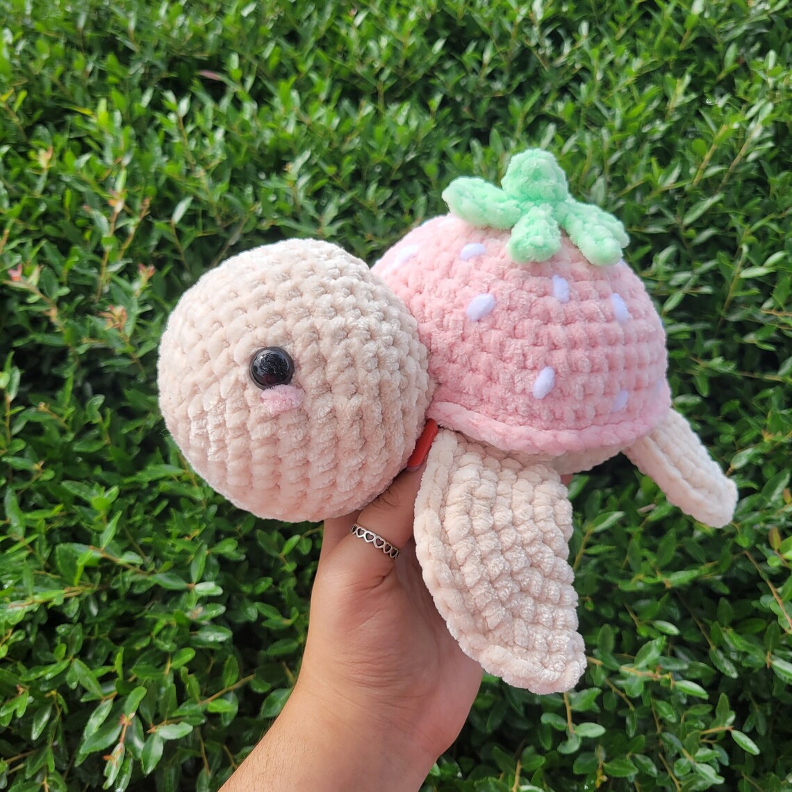 Crochet Strawberry Turtle Plushie Gift Handmade Amigurumi - Etsy