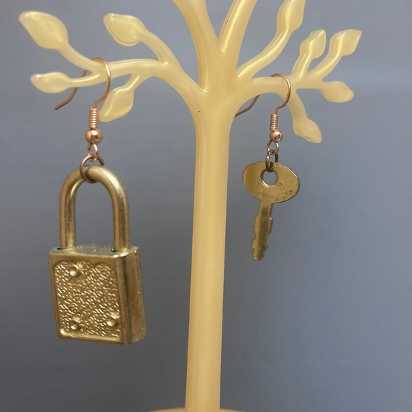 Lock and Key Earring - Etsy