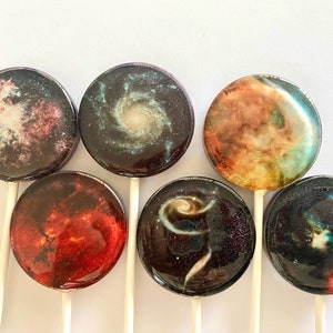 Galaxy Lollipops: Cosmic Space Birthday Party Favors - Galaxy Theme ...