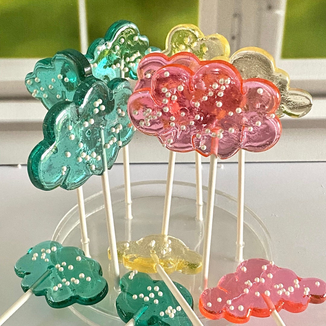 Cloud Lollipops With Pearls - Cake or Cupcake Toppers - Baby Shower ...