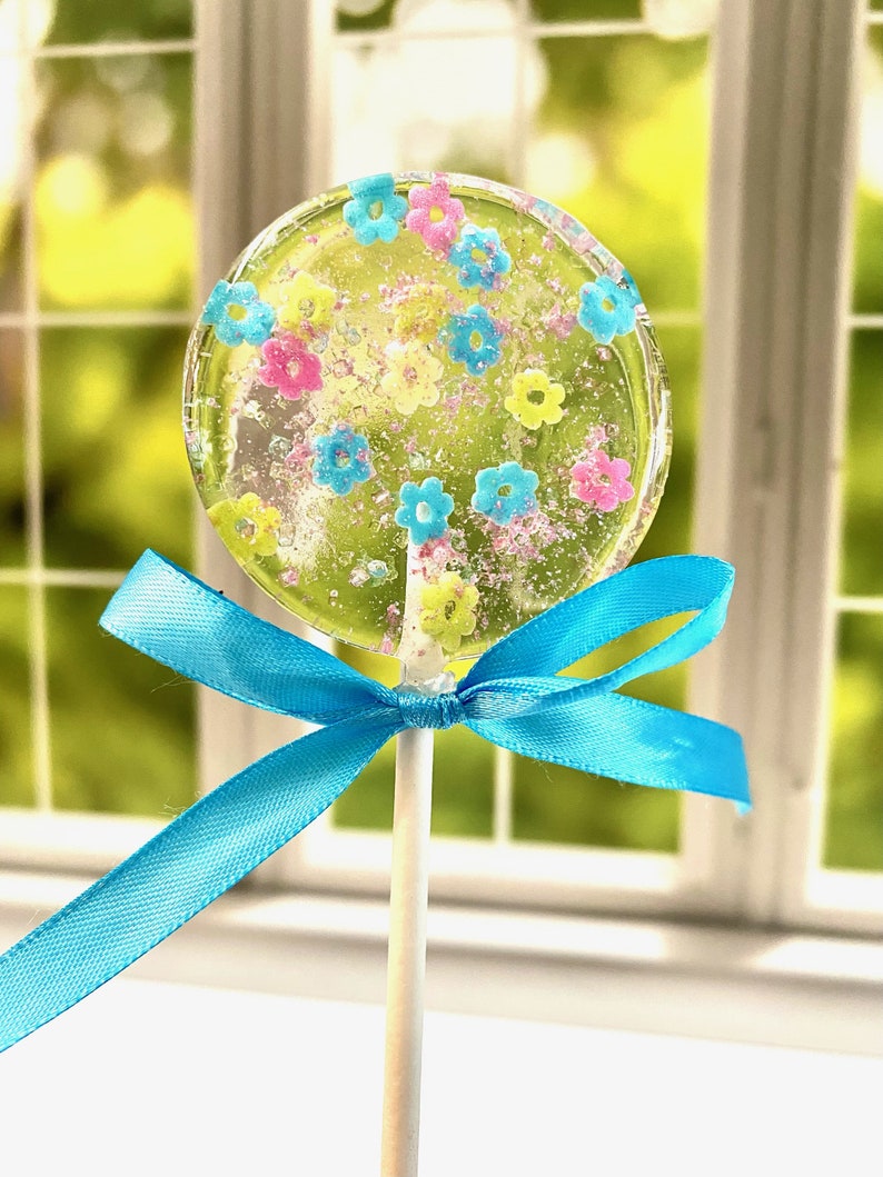 Flower Confetti Lollipops: Pink Glitter Party Favors, Summer Sprinkles ...