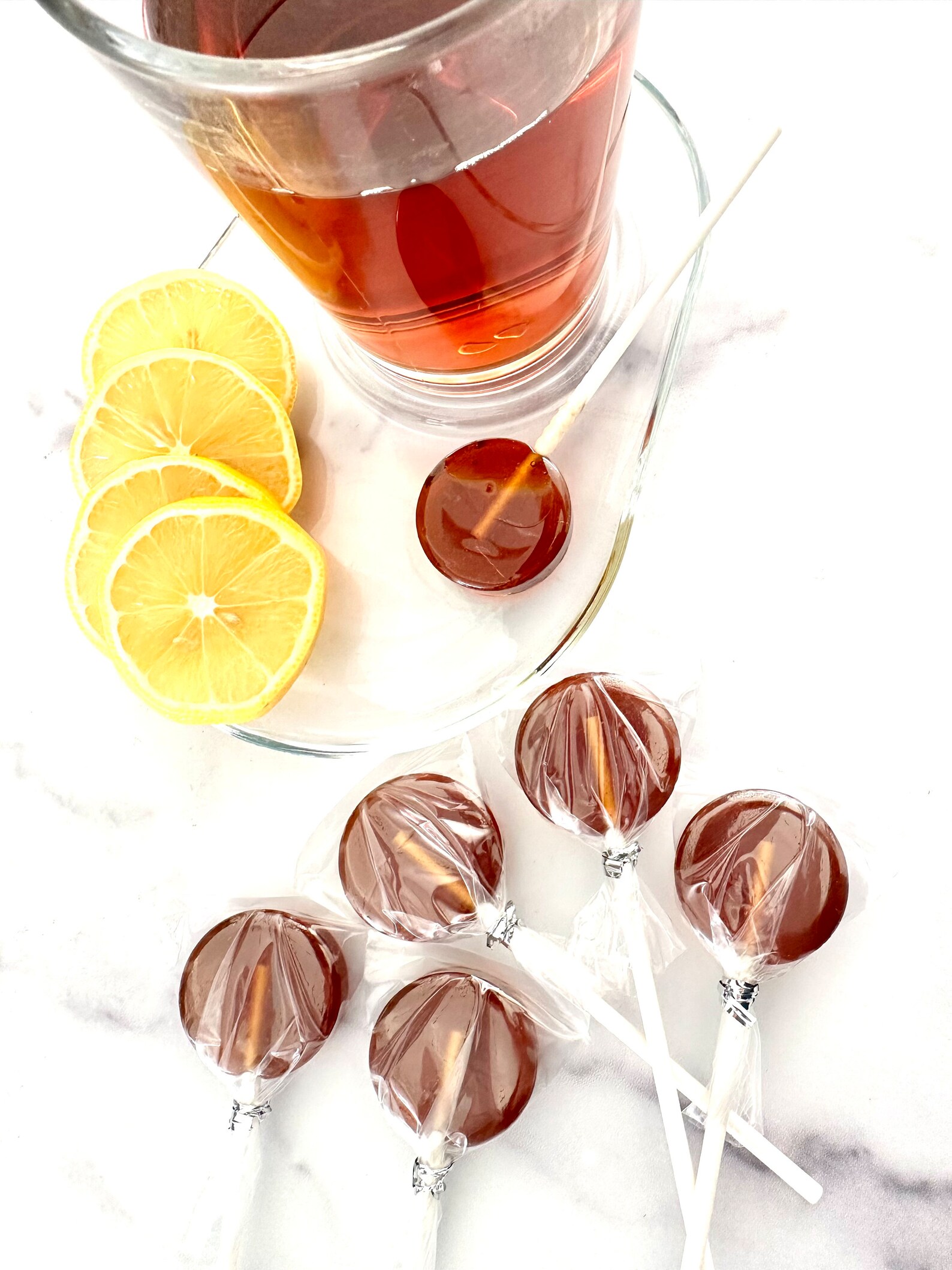 Sweet Black Tea Lollipops: Lemon & Arnold Palmer Flavors - (set of 16 ...