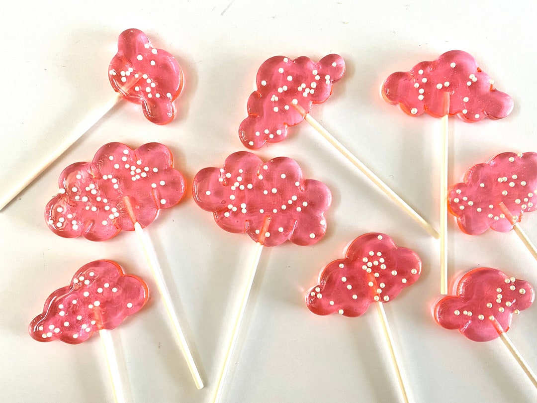 Set/15 Pink Cloud Lollipops Cake Topper or Cupcake Topper. - Etsy