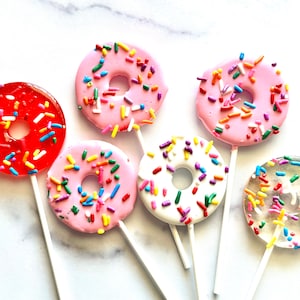 Pink Glazed Donut Lollipops: Kids Birthday Party Favors - Dessert Table Candy (count 18) - Etsy