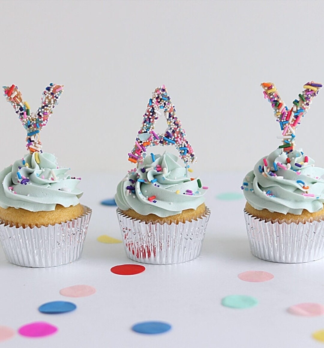 Set/24 Alphabet Letter Lollipops Hard Candy Lollipop Cake or Cupcake ...