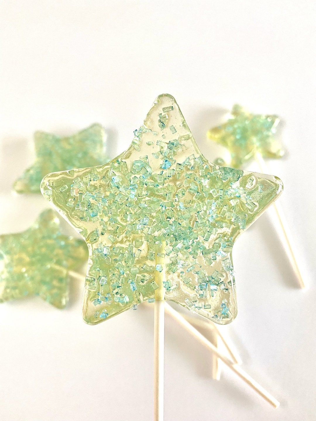 Set/12 Blue Glitter Diamond Star Lollipops - Twinkle Twinkle Little ...
