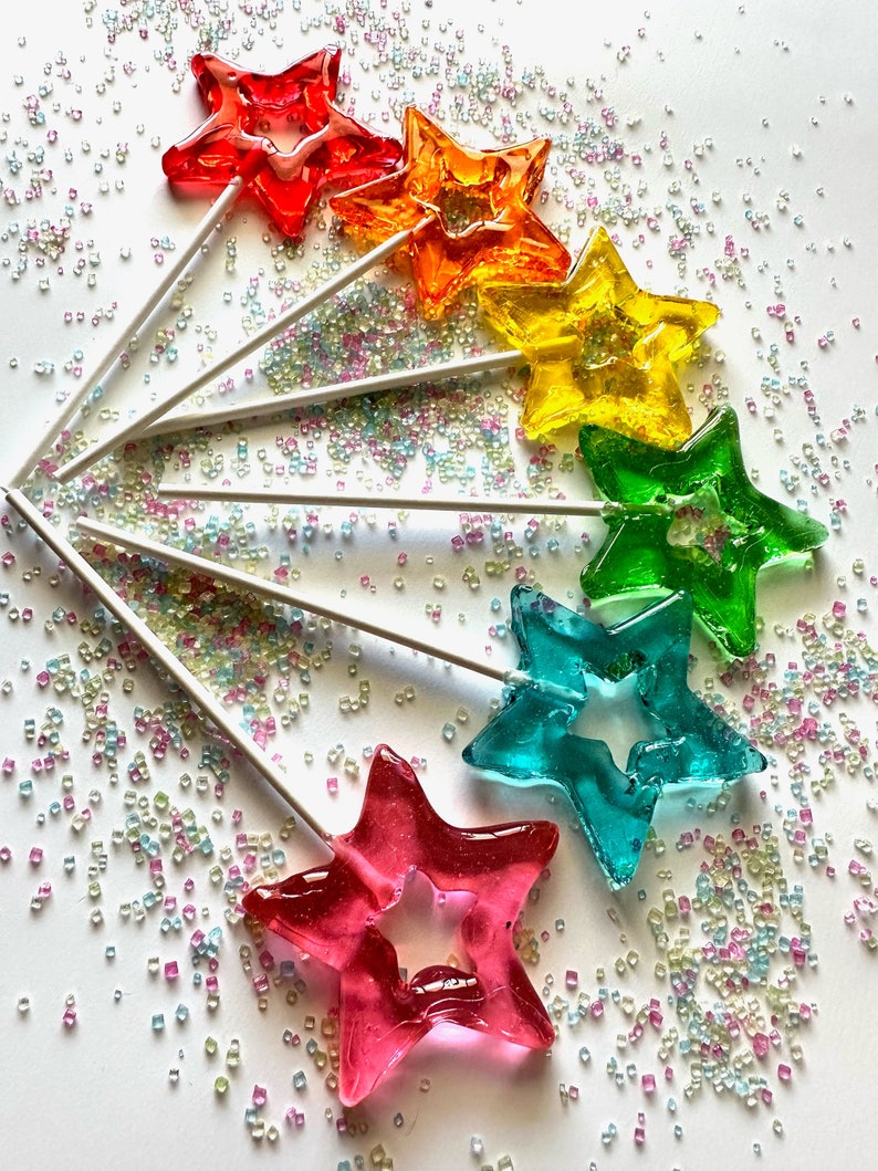 Set/18 Star Shape Lollipops Magic Star Wand Candy Sparkly - Etsy
