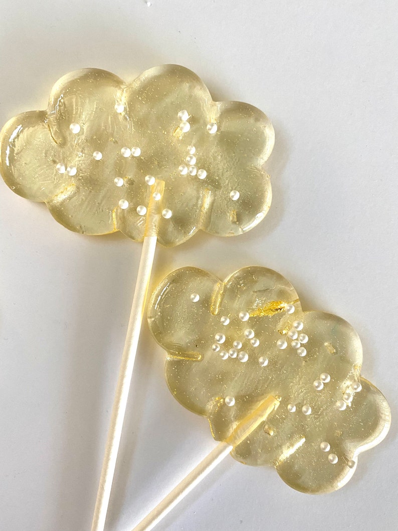 Set/15 Clear Cloud Lollipops Hard Candy Cake Topper or - Etsy