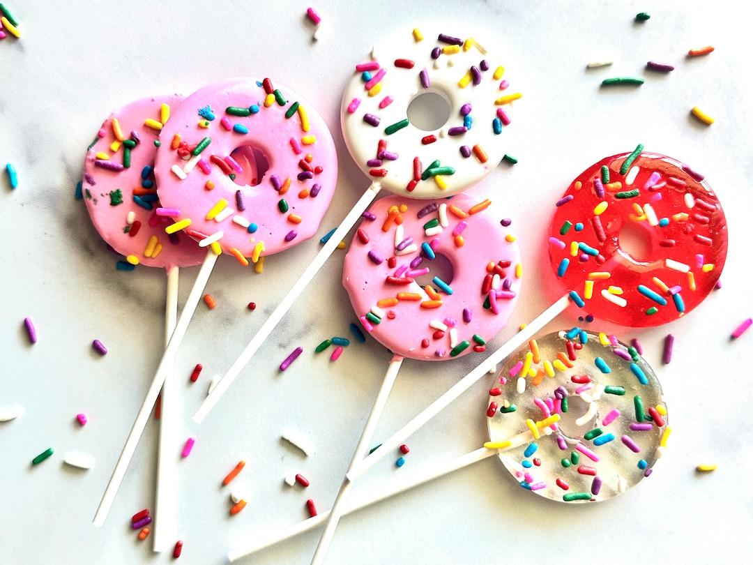 Pink Glazed Donut Lollipops: Kids Birthday Party Favors - Dessert Table Candy (count 18) - Etsy
