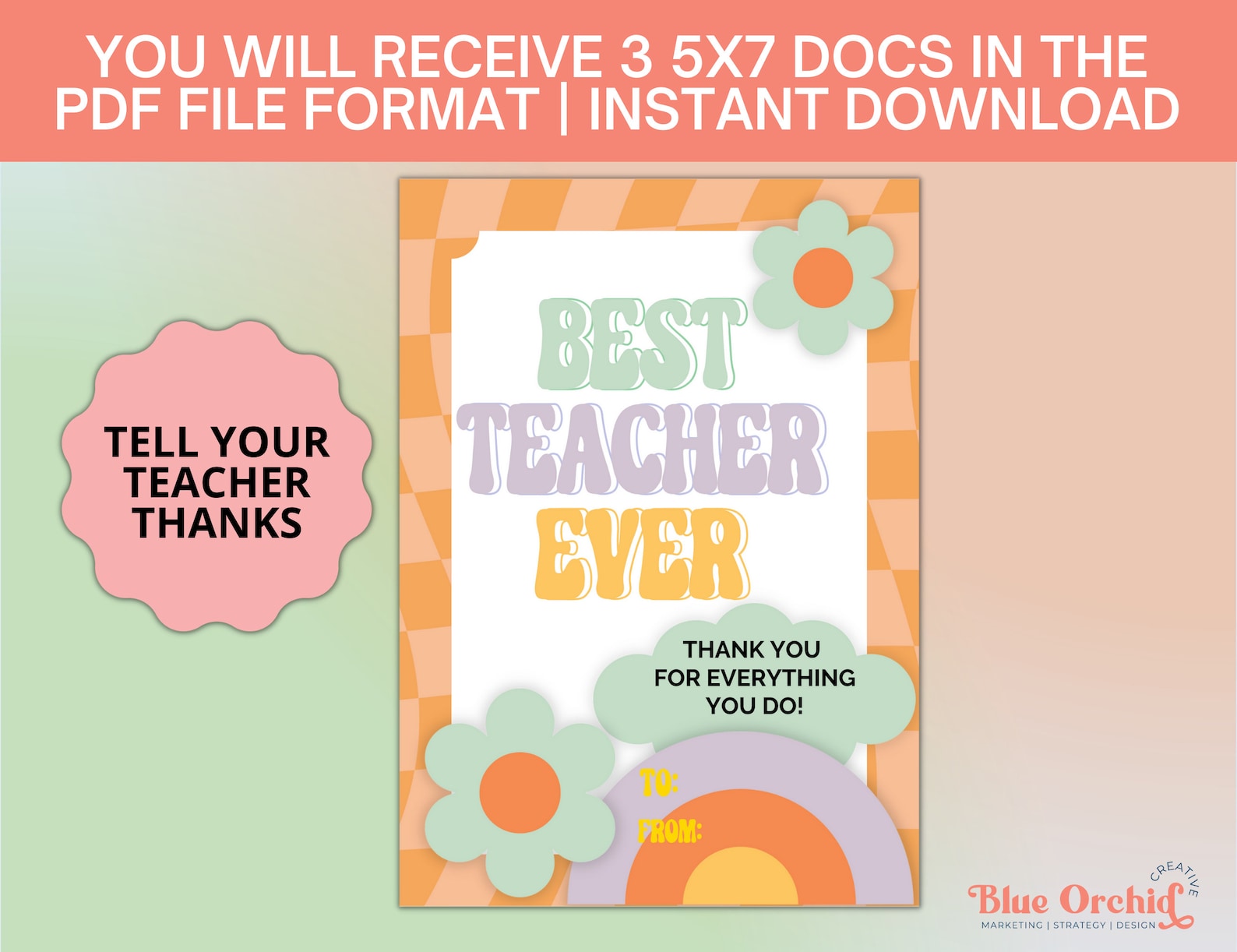 Printable Teacher Appreciation Week Bundle Thank You Card Gift Tag ...