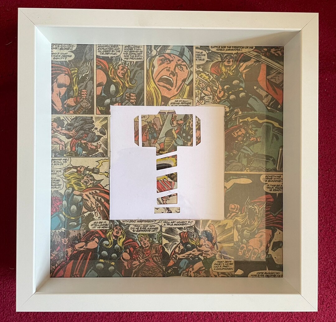 Thor/marvel Comics Custom Frame Thor & Mjornir - Etsy