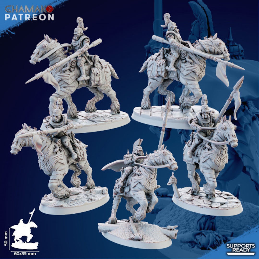 Fantasy Miniature Blitz Cavalry Set of 5 - Etsy