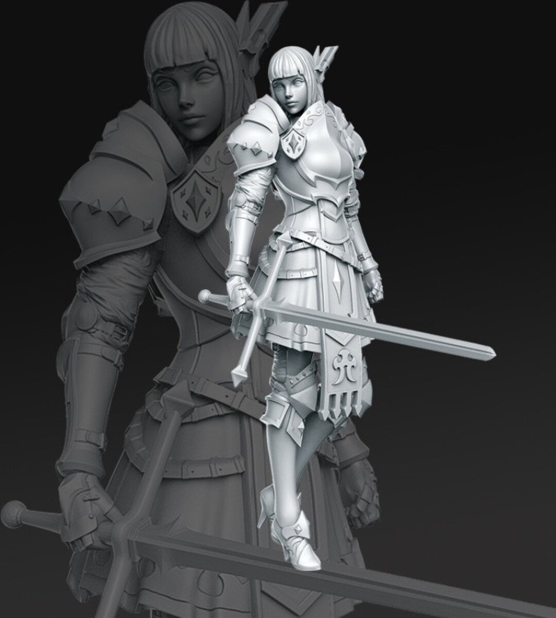 Fantasy Miniature Crystal 75 Mm Female Noble Knight - Etsy