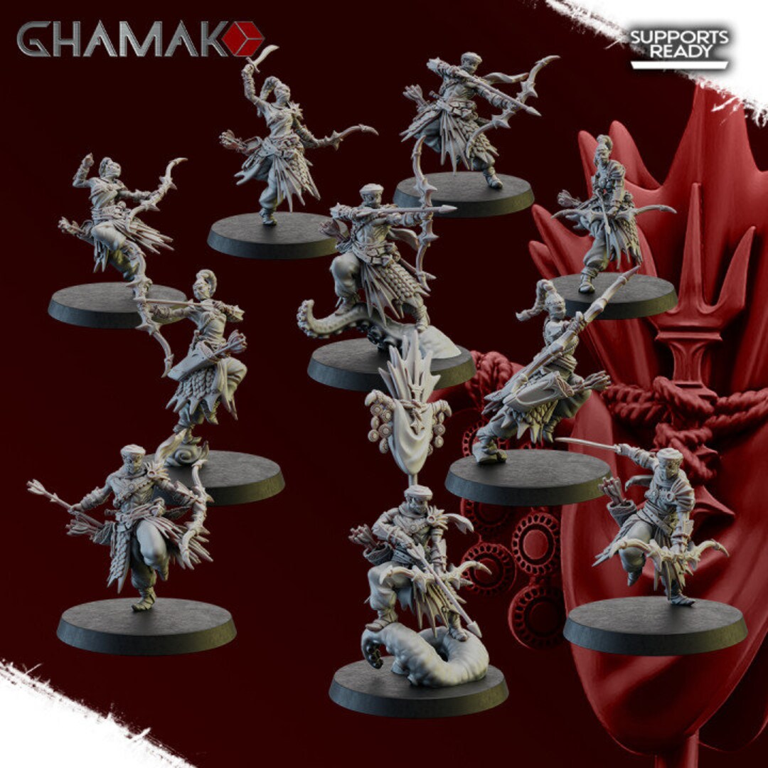 Fantasy Miniature Guards of the Abyss Squad Set of 10 Abyss Elves - Etsy