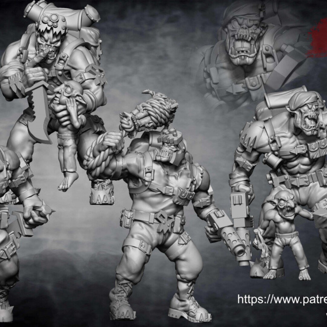 Fantasy Miniature Orc Kommando Blitz Full Squad - Etsy