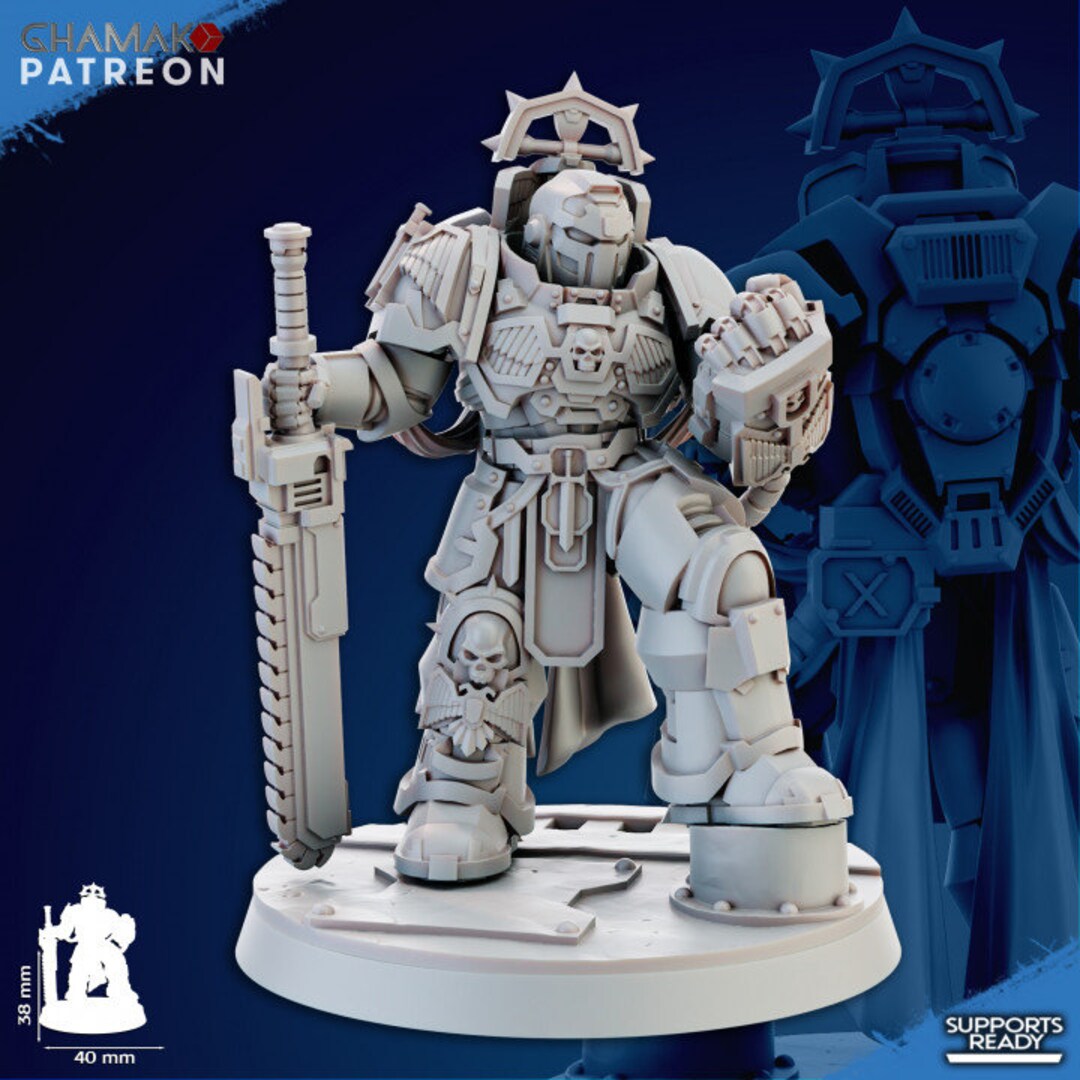 Fantasy Miniature Tribune With Chainsword - Etsy