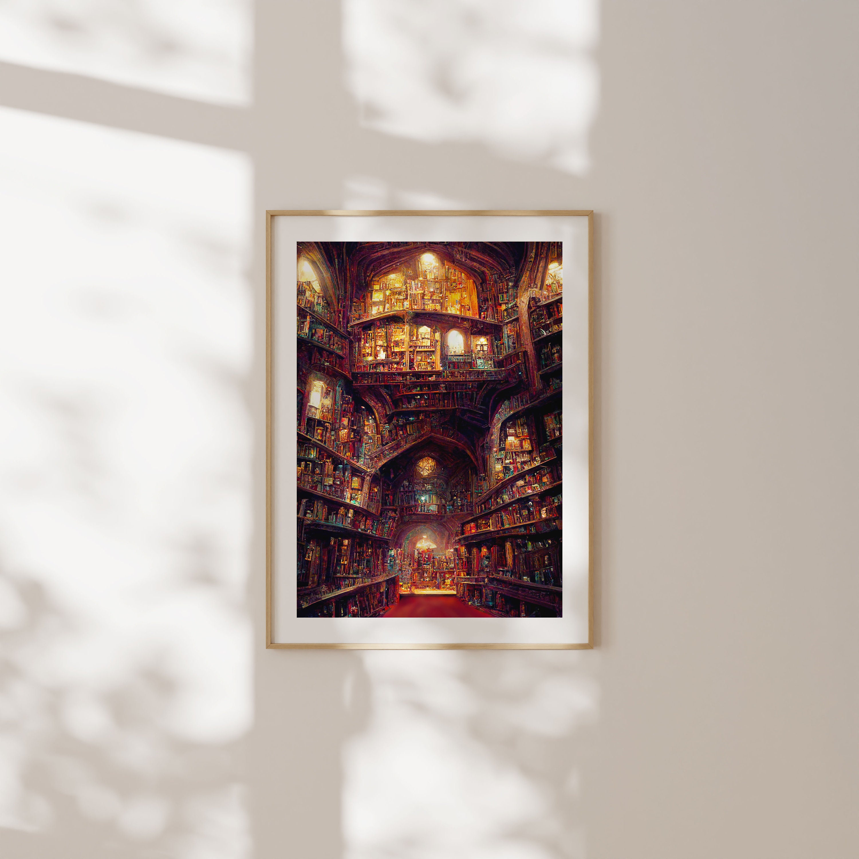 Wizarding Library Print Wizarding School Library Poster - Etsy