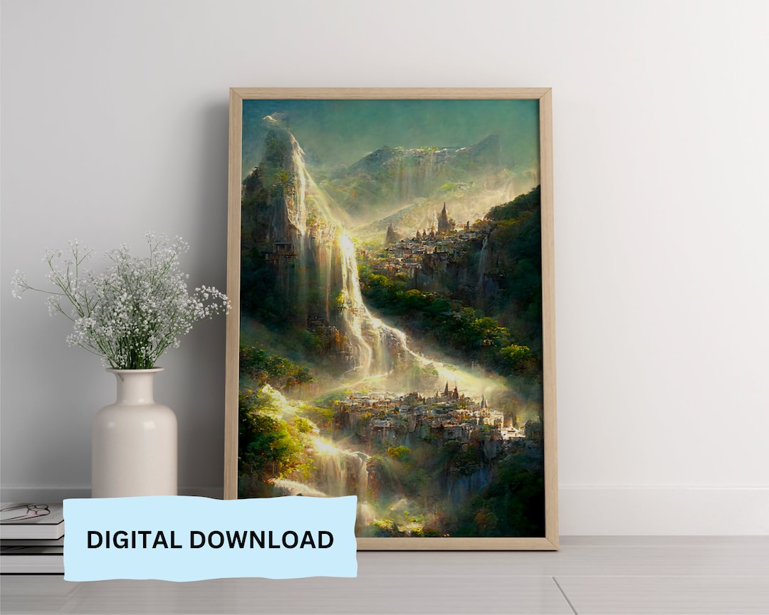 Elven City DIGITAL DOWNLOAD elf Poster, Fantasy Decorations, Posters - Etsy