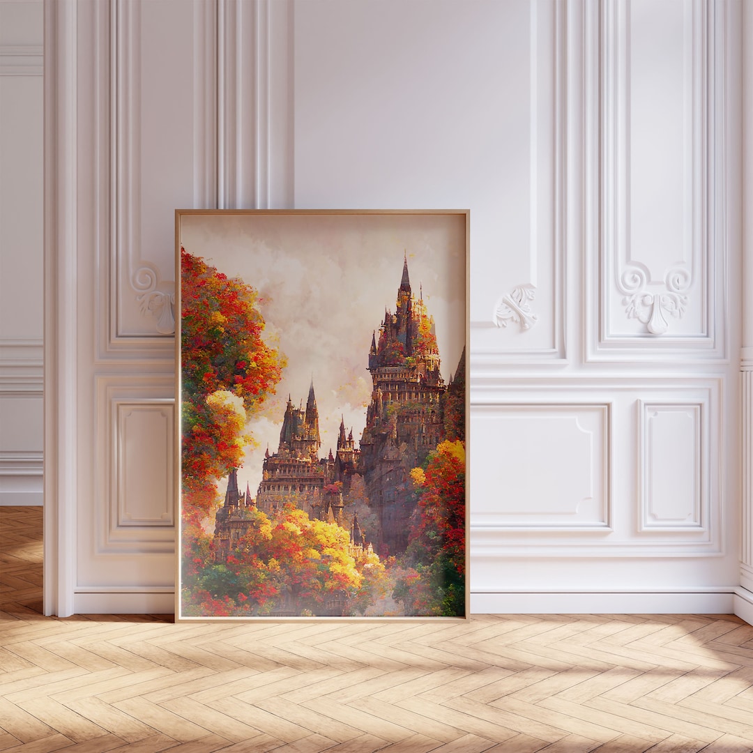 Autumn Wizards School Poster school for Magic, Autumnal Castle - Etsy