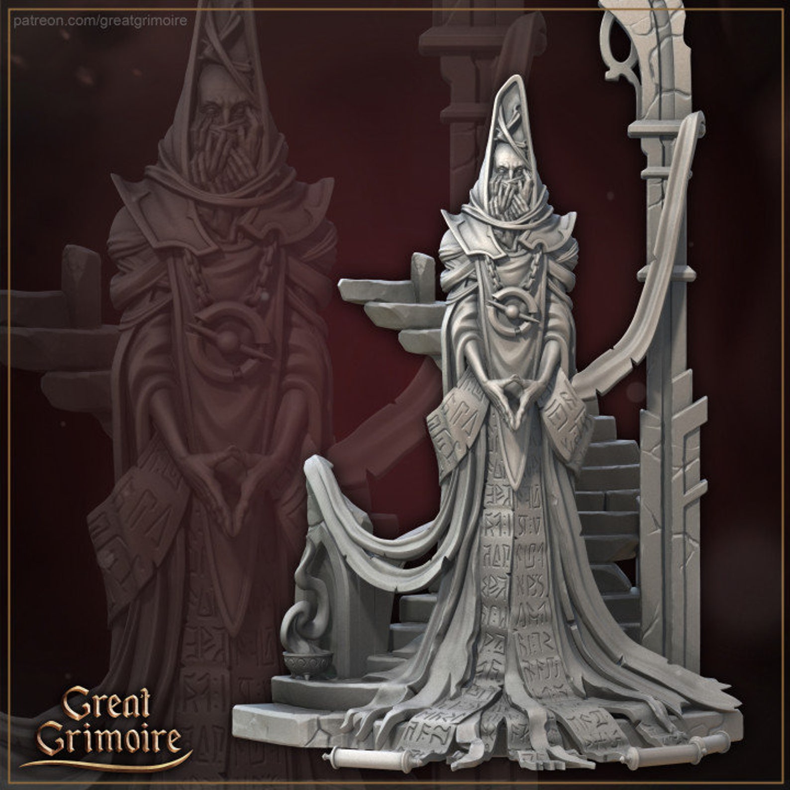 Eternal Scribe Undead Miniature Fantasy Tabletop RPG Dnd 5e - Etsy