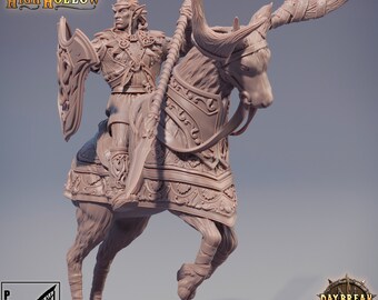 Elf King on Elk Miniature - Etsy