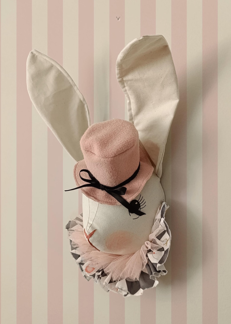 Rabbit Head, Wall Mount Head Rabbit, Baby Room Decor Stuffed Animal ...