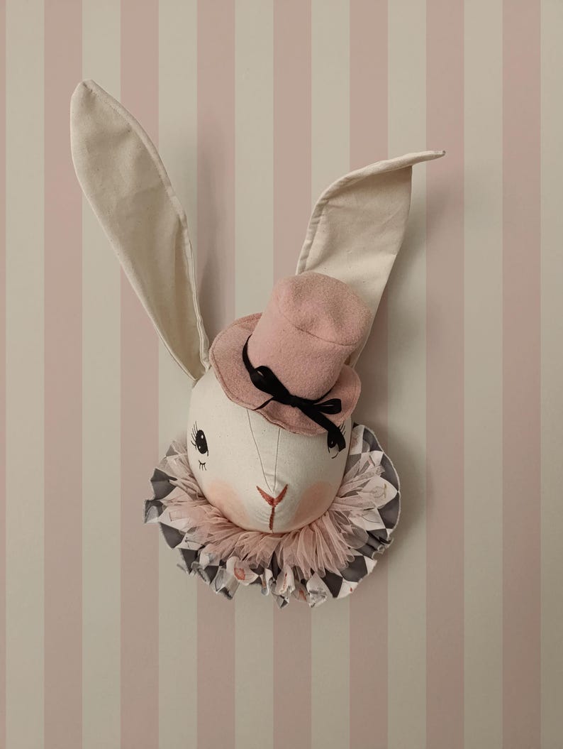 Rabbit Head, Wall Mount Head Rabbit, Baby Room Decor Stuffed Animal ...